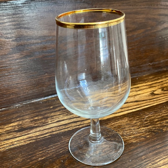 Dining | 195s Style Stem Glassware With Gold Trim | Poshmark